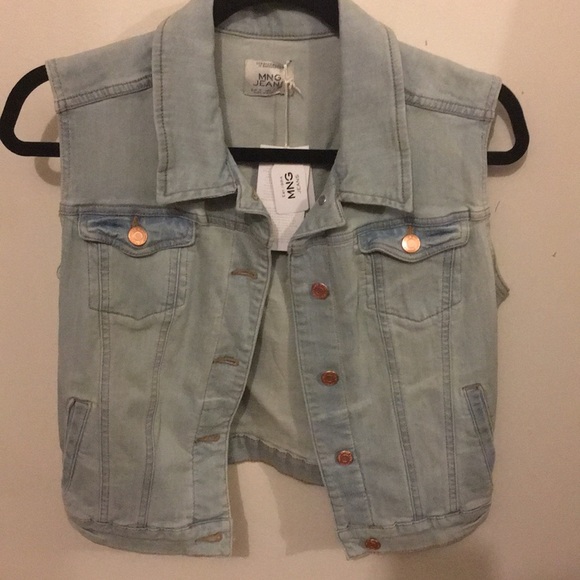 Mango | Jackets & Coats | Nwt Mng Jean Light Denim Vest Small | Poshmark